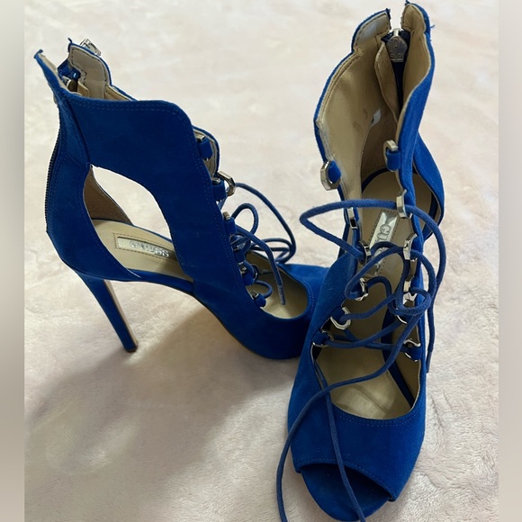 Guess | Shoes | Royal Blue Strappy High Heel Sandals | Poshmark